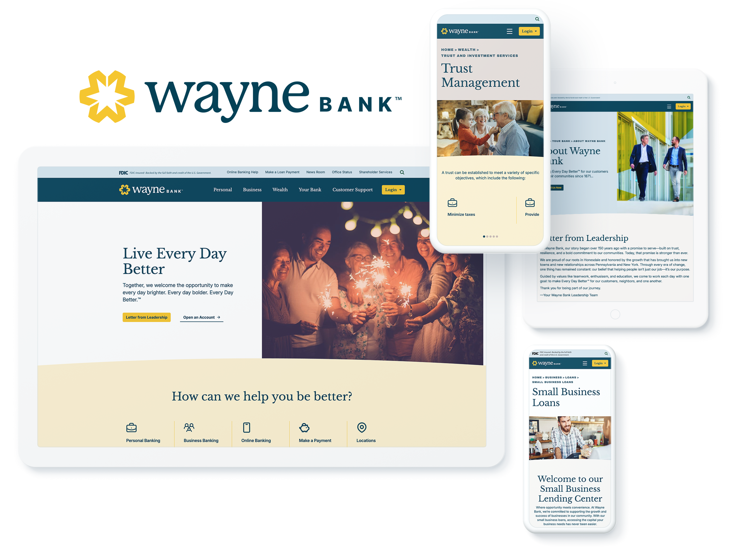 Bank Website Redesign on Kentico Xperience | Wayne Bank | Americaneagle.com