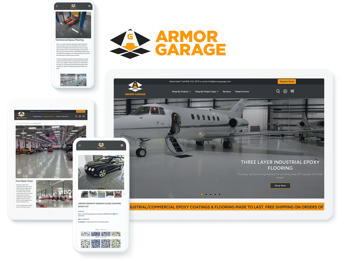 Ecommerce Website Development for Epoxy Supplier | ArmorGarage | Americaneagle.com