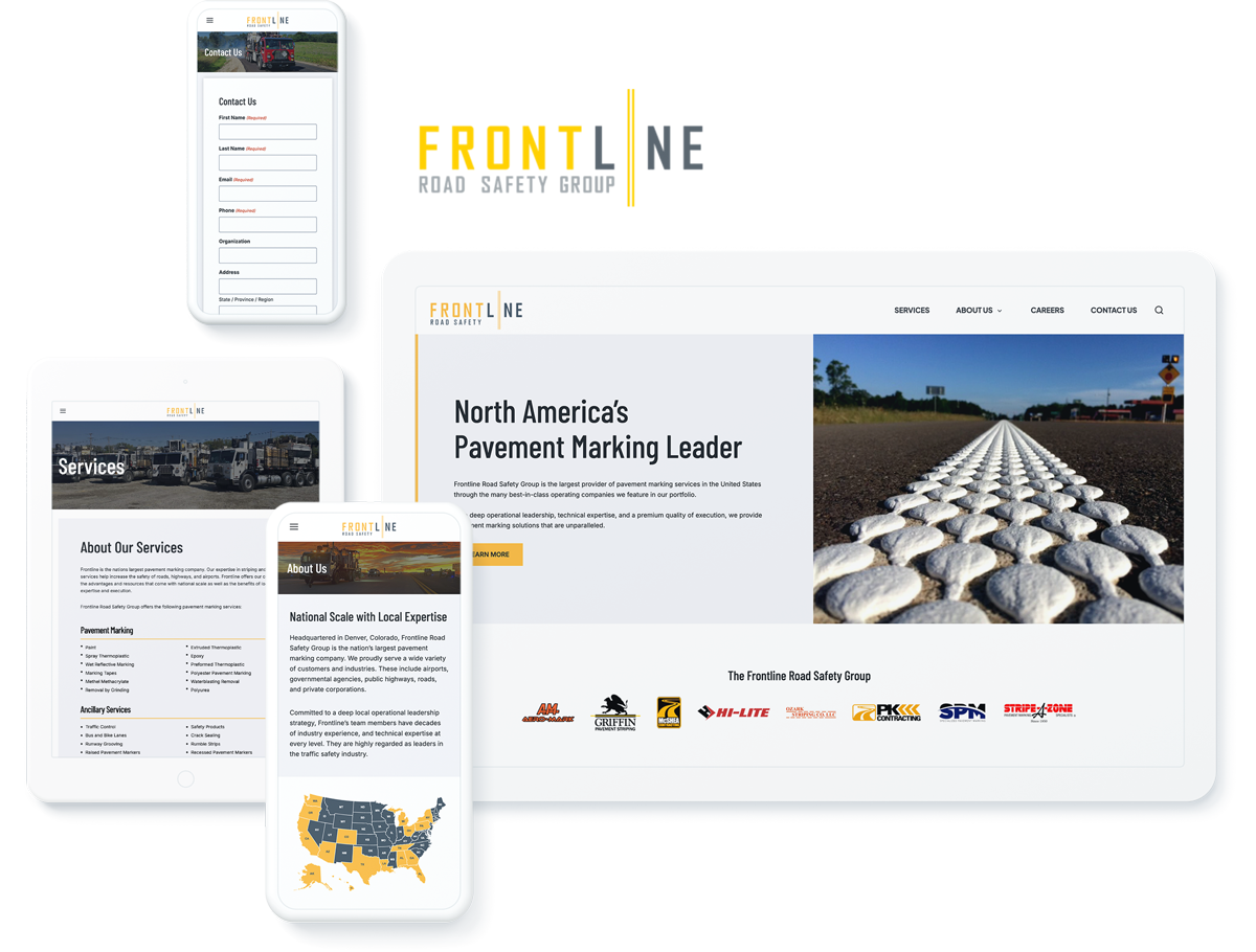 Website Development for Pavement Marking | Frontline Road Safety Group | Americaneagle.com