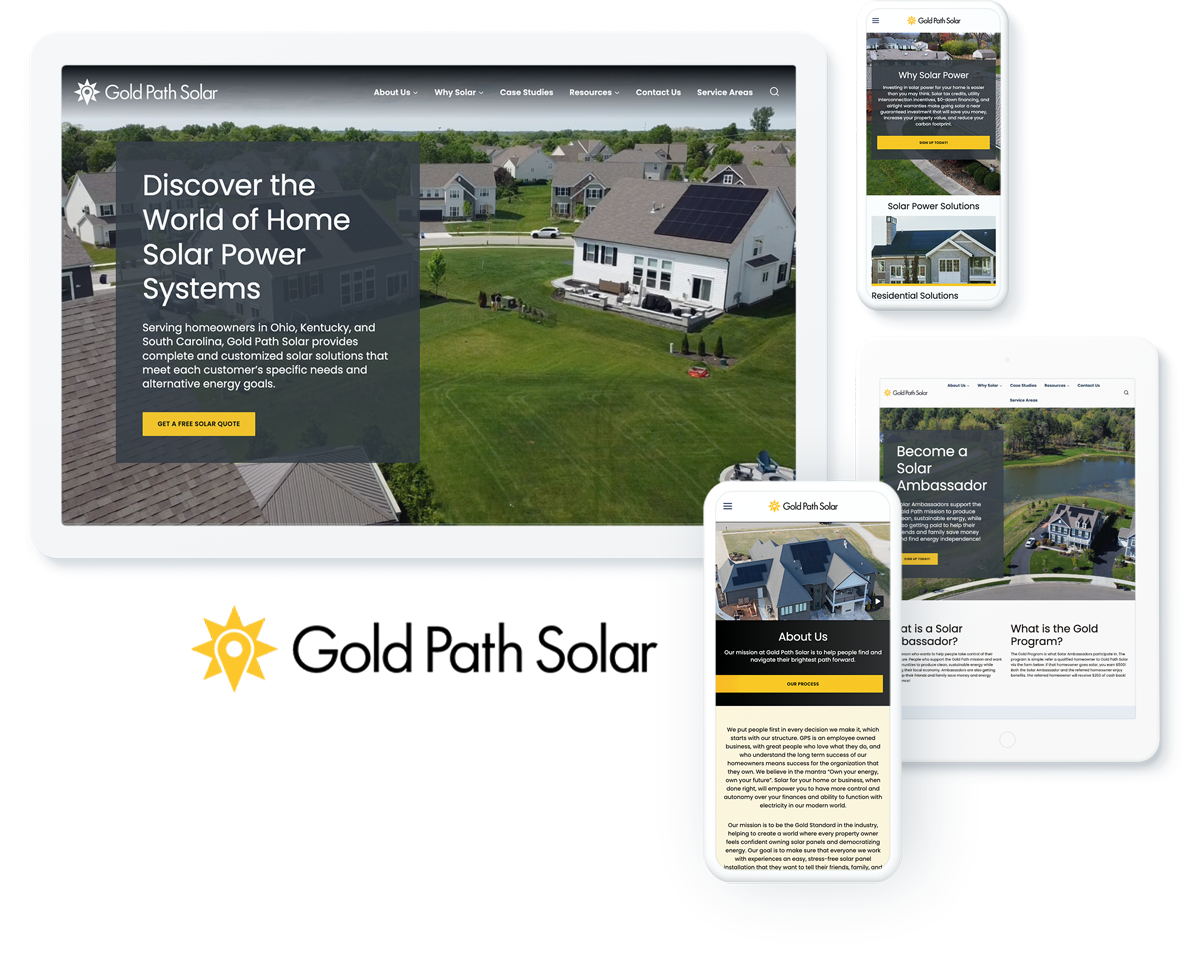 Web Design and Development for Utilities Provider | Gold Path Solar ...