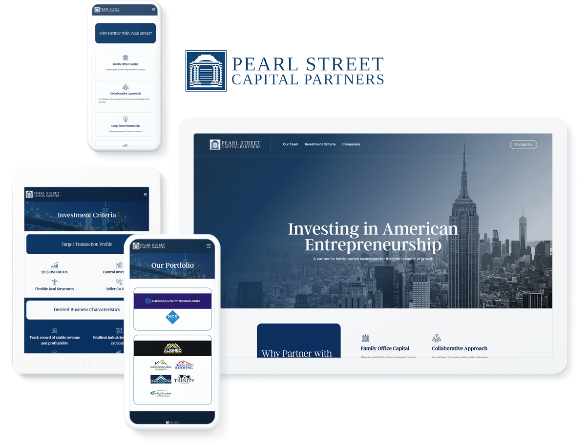 Website Redesign for Investment Firm | Pearl Street Capital Partners ...