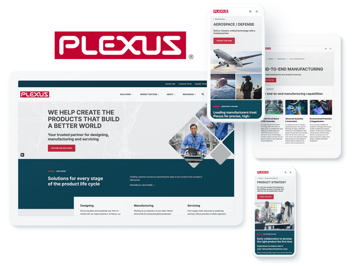 Website Replatform for Manufacturing Solutions Leader | Plexus | Americaneagle.com